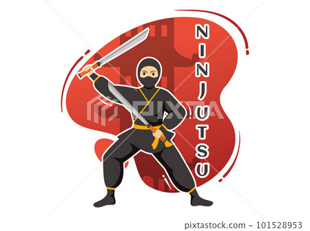 Ninjutsu Vector Illustration with Character... - Stock Illustration ...