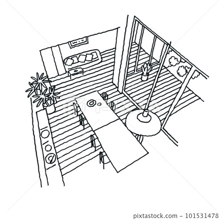 living line drawing - Stock Illustration [101531478] - PIXTA
