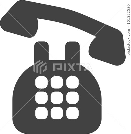 Black phone simple icon illustration - Stock Illustration [101532580 ...