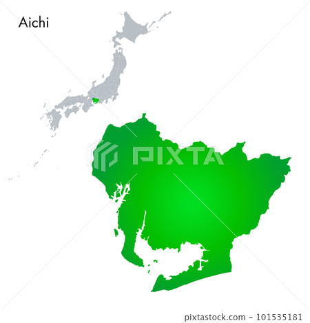 Aichi prefecture and Japanese archipelago map - Stock Illustration ...