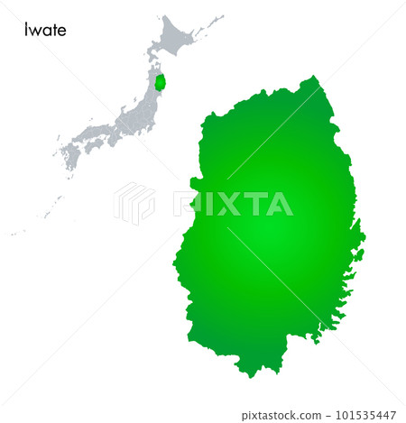 Iwate prefecture and Japanese archipelago map - Stock Illustration ...