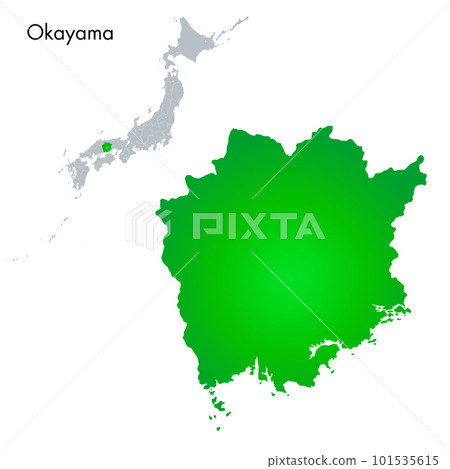 Okayama prefecture and Japanese archipelago map - Stock Illustration ...