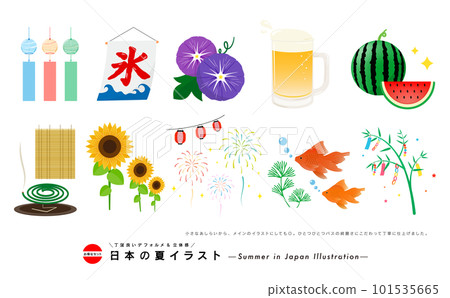 Simple and easy-to-use Japanese summer vector... - Stock Illustration ...