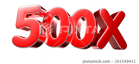 500x red 3D. - Stock Illustration [101549421] - PIXTA