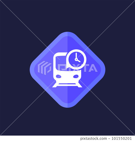 train arrival time icon, subway schedule vector - Stock Illustration ...