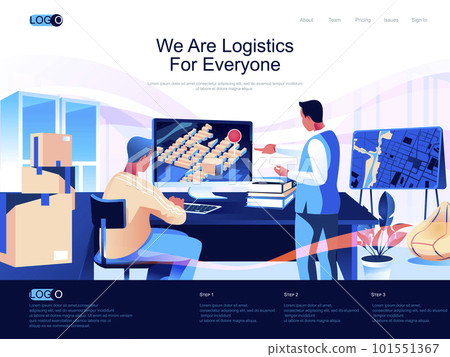 We are logistics for everyone isometric landing... - Stock Illustration ...