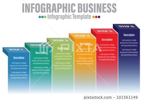6 points 6 Steps or six option of list diagram,...-插圖素材 [101561149] - PIXTA圖庫