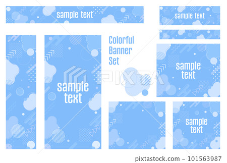 Frame material_Memphis pattern_Blue - Stock Illustration [101563987 ...