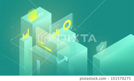 Tech data analysis isometric vector background - Stock Illustration ...