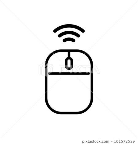 Wireless mouse and radio wave icon. vector. - Stock Illustration ...