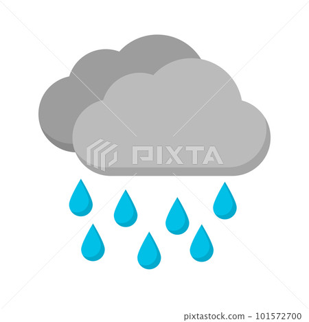 Dark rain cloud and rain icon. vector. - Stock Illustration [101572700 ...