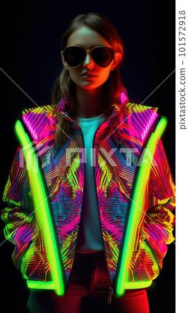 Abstract portrait of a beautiful creative girl... - Stock Illustration ...