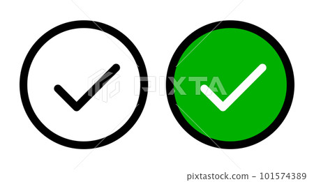 Simple round checkbox icon set. vector. - Stock Illustration [101574389 ...