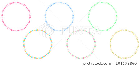 Heart round frame colorful set - Stock Illustration [101578860] - PIXTA