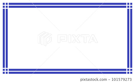 very simple blue double line frame 16:9 - Stock Illustration [101579273 ...