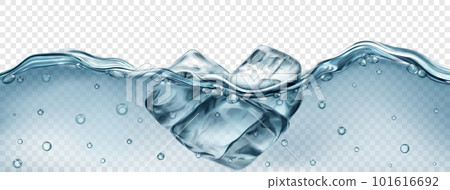 Ice Cubes Floating In Water