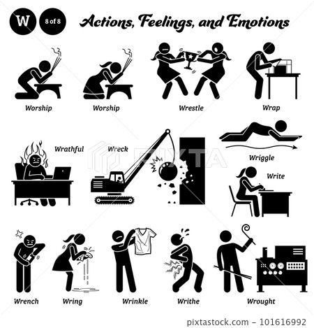 Stick figure human people man action, feelings,... - Stock Illustration ...