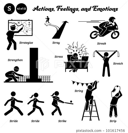 Stick figure human people man action, feelings,... - Stock Illustration ...