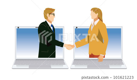 Illustration of an image of a business online... - Stock Illustration ...