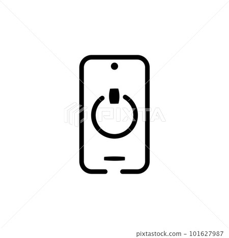 Start power icon on mobile phone screen. Vector...-插圖素材 [101627987 ...