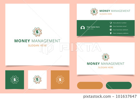 Money management logo design with editable... - Stock Illustration ...