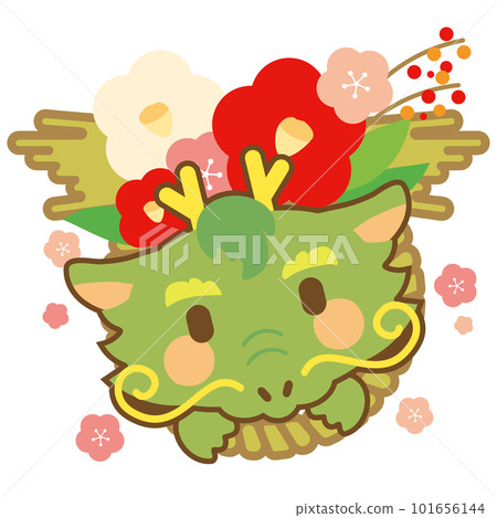Shimenawa and Dragon Year of the Dragon New... - Stock Illustration ...