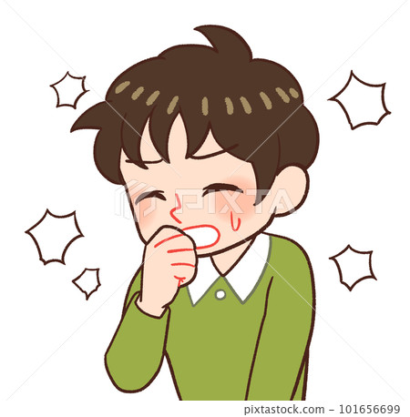 Illustration of a child coughing - Stock Illustration [101656699] - PIXTA