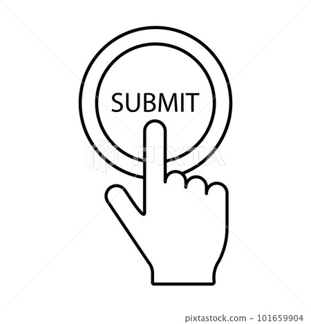Hand click submit button icon vector for... - Stock Illustration ...