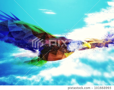3d illustration of an abstract bird flapping... - Stock Illustration ...