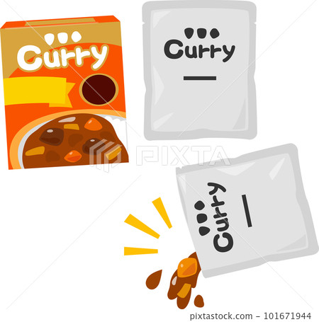 Opened retort pouch curry - Stock Illustration [101671944] - PIXTA