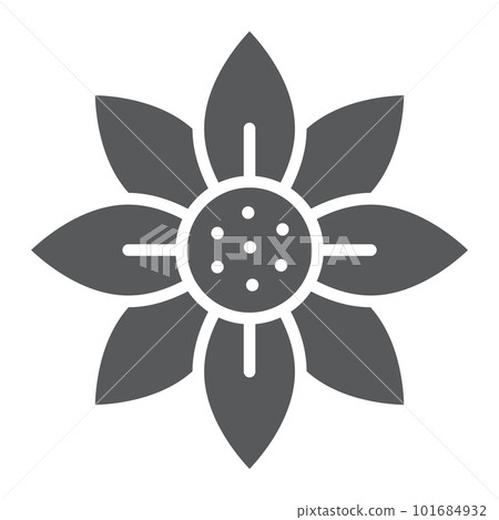 Flower glyph icon, blossom and flora, floral... - Stock Illustration ...