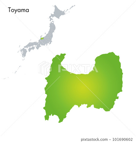 Toyama prefecture and Japanese archipelago map - Stock Illustration [101690602] - PIXTA