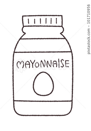 Vector line drawing illustration of mayonnaise... - Stock Illustration ...
