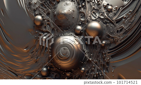 Metal abstract object structure from waves,...-插圖素材 [101714521] - PIXTA圖庫