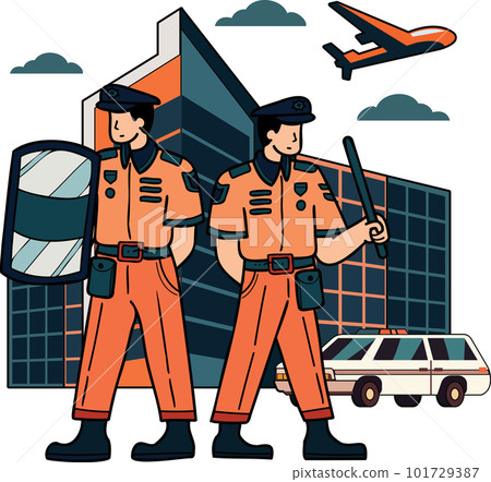 The police are catching criminals illustration... - Stock Illustration ...