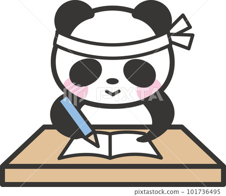 Panda character studying - Stock Illustration [101736495] - PIXTA
