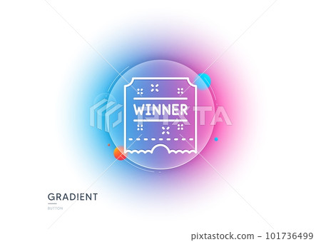Winner ticket line icon. Gradient blur button... - Stock Illustration ...