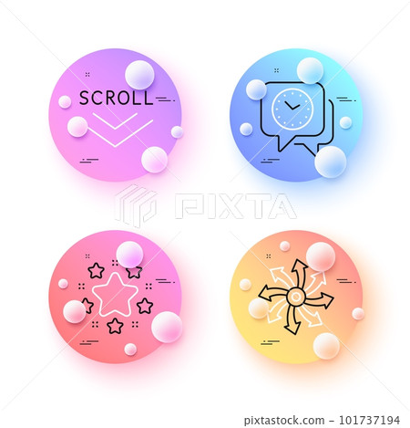 Scroll down, Stars and Clock minimal line... - Stock Illustration [101737194] - PIXTA