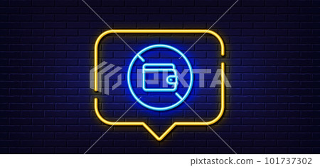 Neon light speech bubble. Wallet line icon.... - Stock Illustration ...