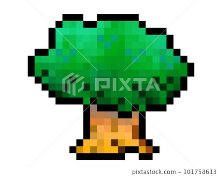 big tree pixel art - Stock Illustration [101758613] - PIXTA