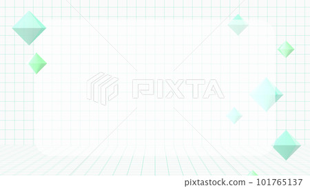 Grid background and three-dimensional rhombus... - Stock Illustration ...