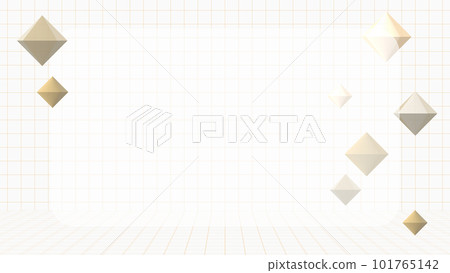 Grid background and three-dimensional rhombus... - Stock Illustration ...
