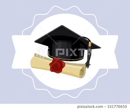 Cap And Diploma Vector Images Education Diploma With Graduation Cap