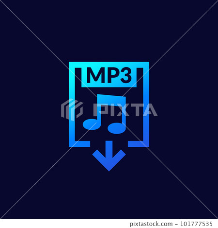mp3 file download icon for web and apps - Stock Illustration [101777535 ...