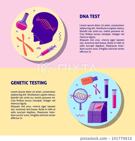 DNA genetic testing medical banner template in... - Stock Illustration ...