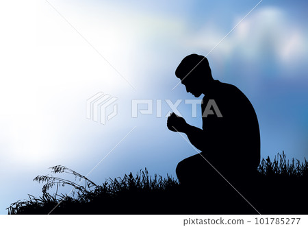 Vector image of the praying person - Stock Illustration [101785277] - PIXTA