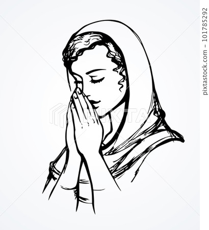 Vector image of the praying person - Stock Illustration [101785292] - PIXTA