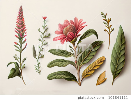 A Fantasy Non-Existent Plant, Swietenia... - Stock Illustration ...