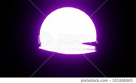 Purple Moon Reflection On Water