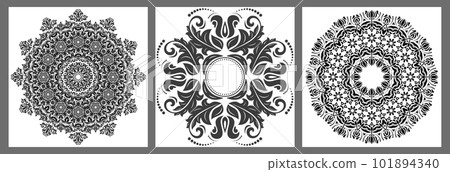 Vintage Big Set of Round Vector Patterns.... - Stock Illustration ...